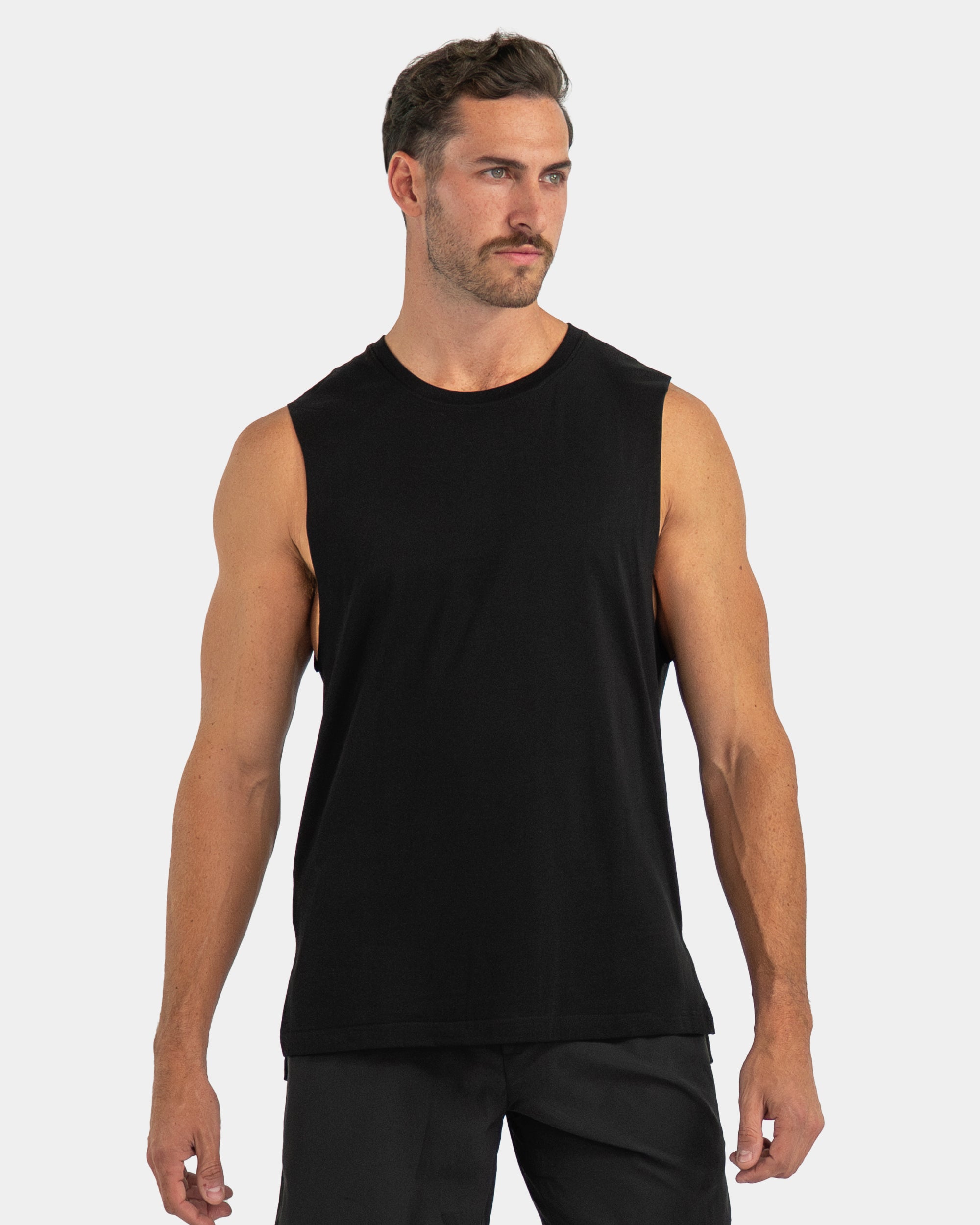Black Split Tank | ACTV 016 - Premium Men's Gym Clothes