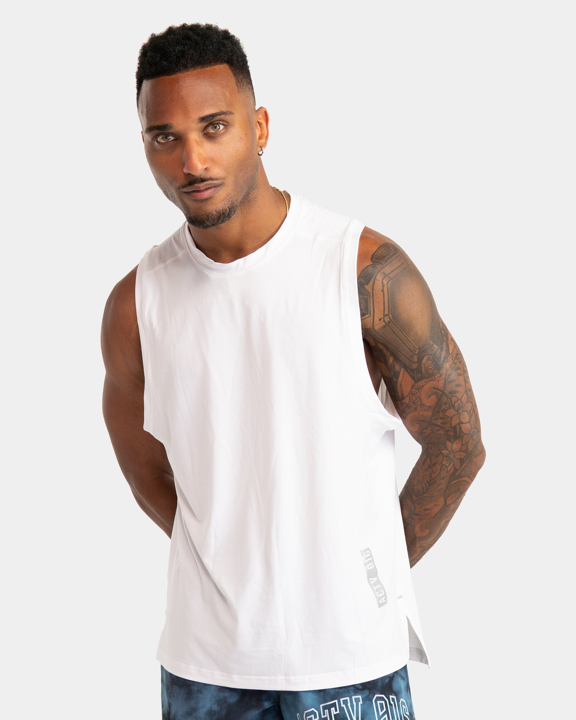 White Ascent Tank | ACTV 016 - Premium Men's Gym Clothes